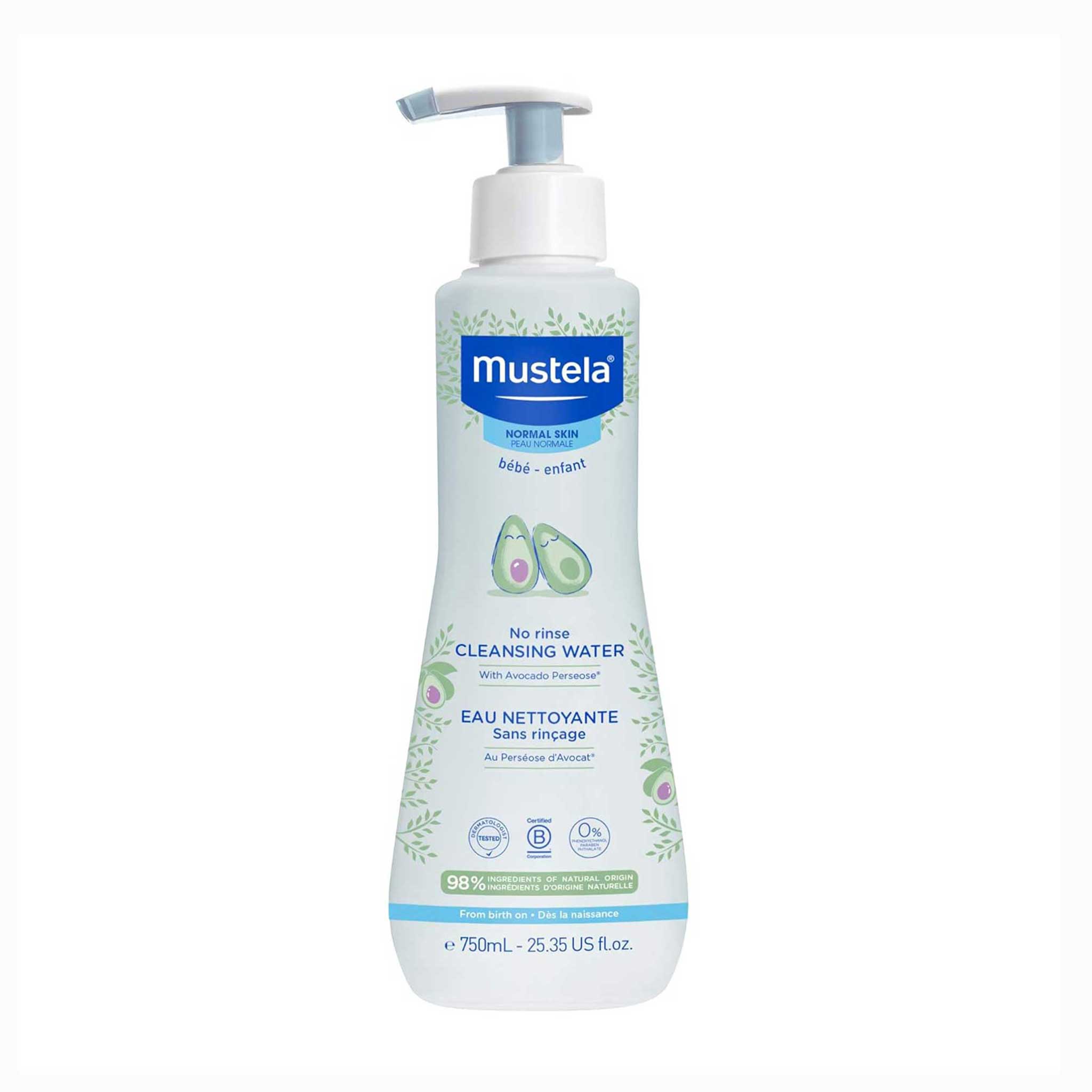Mustela No-Rinse Cleansing Water – Gentle Cleanser for Baby’s Face, Bo ...